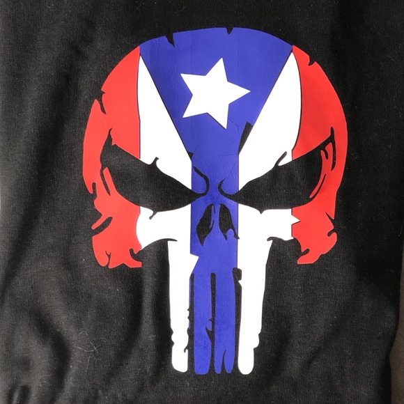 George | Shirts | Back The Blue Skullpuerto Rico Flag Wigy6 Scope ...